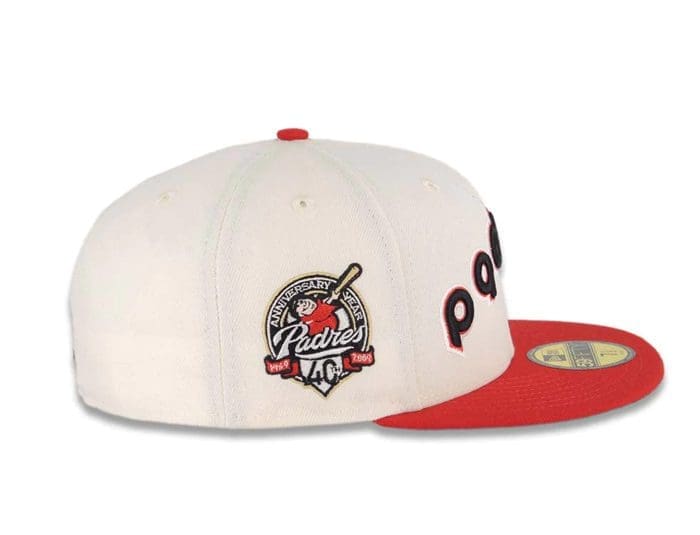 San Diego Padres 40th Anniversary Cream Red 59Fifty Fitted Hat by MLB x ...