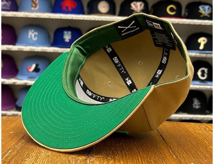 Crossed Bats Logo Khaki Metallic Kelly Green 59Fifty Fitted Hat by ...