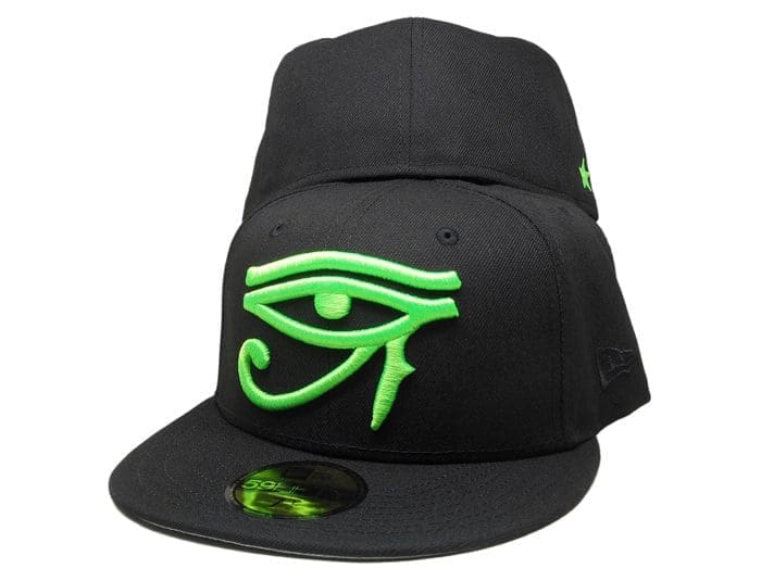 Eye Of Horus Black Neon Green 59Fifty Fitted Hat by x New Era ...