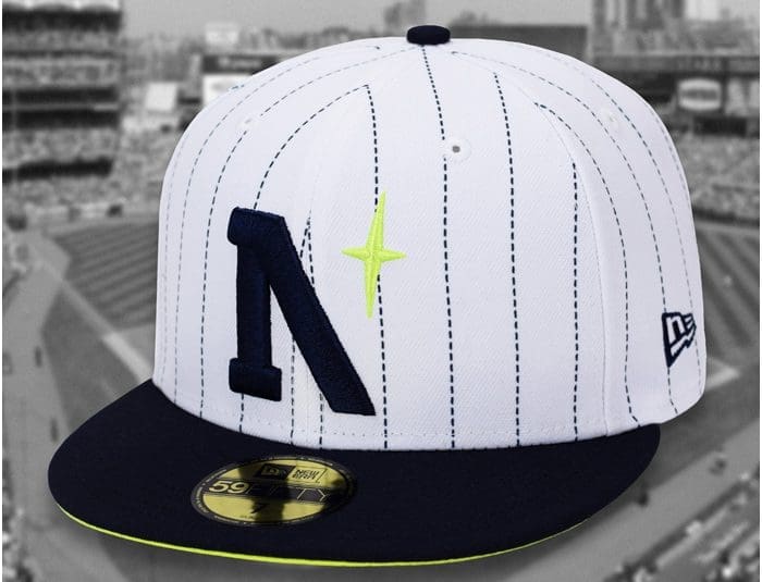 North Star White Navy Pinstripe 59Fifty Fitted Hat by Noble North x New ...