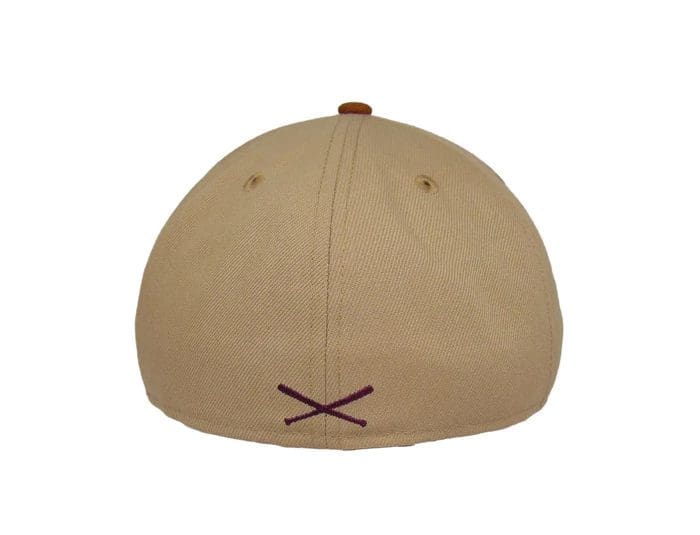 Crossed Bats Logo Camel Maroon 59Fifty Fitted Hat by JustFitteds x New ...