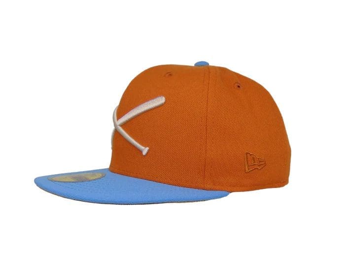 Crossed Bats Logo Orange Sky 59Fifty Fitted Hat by JustFitteds x New ...