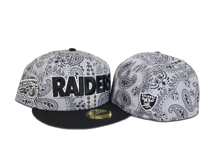 Las Vegas Raiders 1998 NFL Draft Gray Paisley 59Fifty Fitted Hat by NFL ...