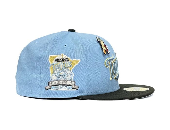 Minnesota Twins 40th Season Sky Blue Black 59Fifty Fitted Hat by MLB x ...
