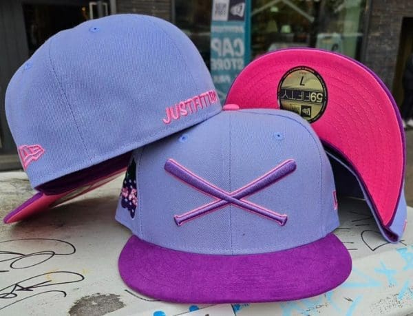 Crossed Bats Logo Purple Punch 59Fifty Fitted Hat by JustFitteds x New ...