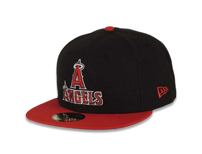 Los Angeles Angels Black Red 59Fifty Fitted Hat by MLB x New Era ...