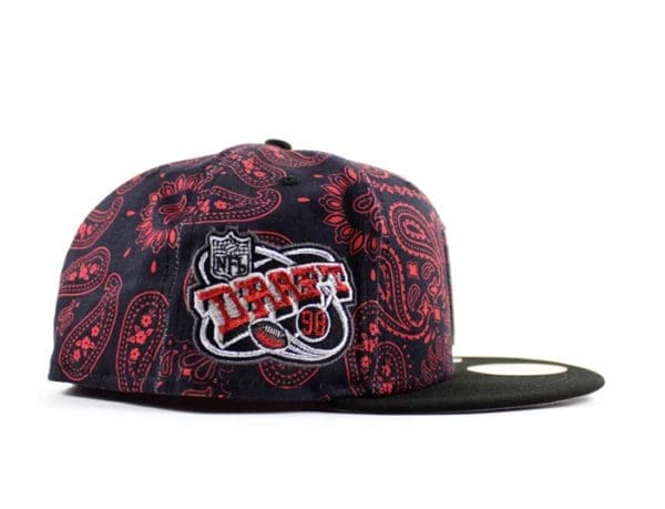 Las Vegas Raiders 1998 Draft Red Paisley Black 59Fifty Fitted Hat by ...