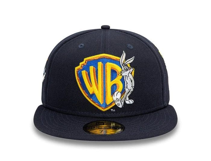 Warner Brothers Shield Navy 59Fifty Fitted Hat by Warner Bros x New Era ...