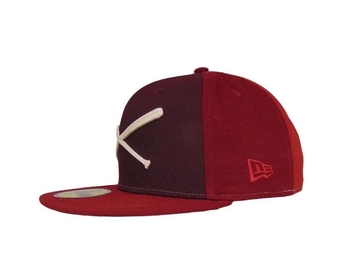 Crossed Bats Logo DTMC Shades Of Red 59Fifty Fitted Hat by JustFitteds ...