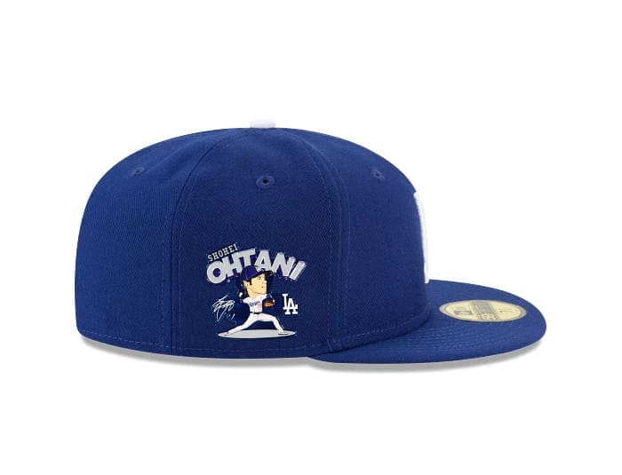 Los Angeles Dodgers Ohtani Pitching Blue White 59Fifty Fitted Hat by ...