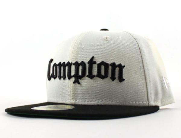 Compton Chrome White Black 59Fifty Fitted Hat by New Era | Strictly Fitteds