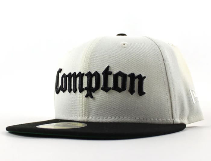 Compton Chrome White Black 59Fifty Fitted Hat by New Era | Strictly Fitteds