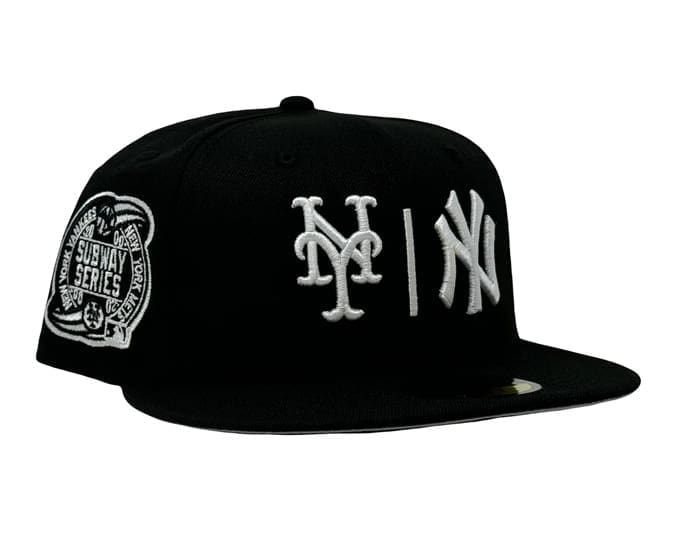 New York Yankees Vs Mets Subway Series Black And White 59Fifty Fitted ...