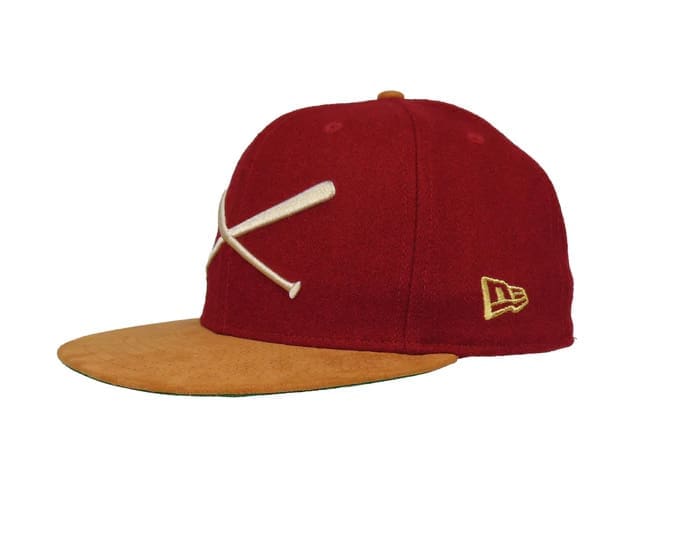 Crossed Bats Logo Pinot Red 59Fifty Fitted Hat by JustFitteds x New Era ...